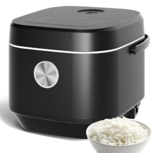 YOKEKON Rice Cooker 10 Cup, Stainless Steel Inner Pot, Low Carb Large Rice Maker with Steamer Basket Steamer, 24H Delay Timer and Auto Keep Warm,Brown Rice/Risotto/Oatmeal/Soup/Steam/Slow Cook, Black