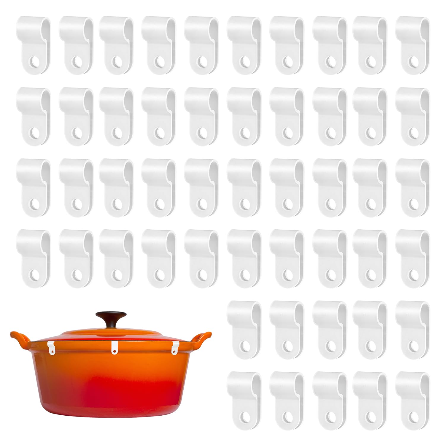 40pcs Dutch Oven Lid Protector Clips, Replacement Plastic Pan Clips for Stacking Cookware Protectors Pot Bumpers lifter Accessories for Storage and Display of Dutch Oven Pots