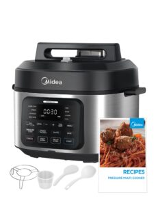 midea widemax 12-in-1 electric pressure cooker, 6.5 quart, 12 presets, multi-functional programmable slow cooker, rice cooker, steamer, sauté pan, cake, yogurt, warmer and more