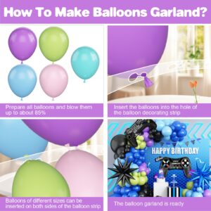 Monster Balloons Arch Garland Kit, Monster Cartoon Inc Balloons Party Decorations, Purple Green Blue Pink Teal Blue Balloons Arch for Monster Theme Birthday Baby Shower Party Decor