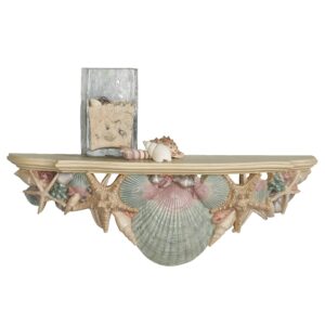 touch of class at the beach natural seashell wall shelf