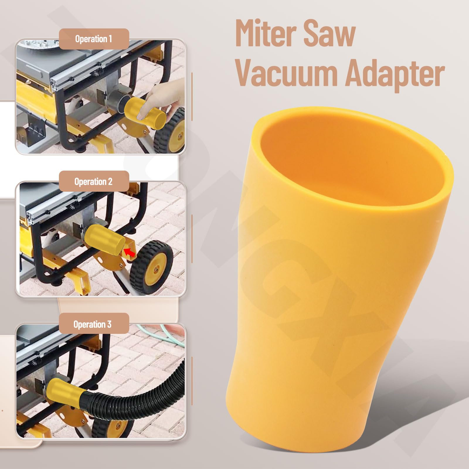 Miter Saw Vacuum Adapter, Table Saw Vacuum Adapter for Connecting 2 1/2" Table Saw Outlet Connected to 1 7/8" Shop Vac Hose, for 3/5" Miter Saw Outlet to 1 7/8" Dust Collection Hose D-ewalt DWE7491RS