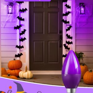 GOEBLESON Purple E12 LED Light Bulbs, C35 Dimmable Candelabra Bulbs, 5W (60W Equivalent) Chandelier Bulb, Candle Light Bulb for Halloween, Christmas, Party Decoration, Holiday, 6 Pack Z1C3P605