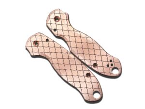 dragonskin engraved copper scales for spyderco para 3