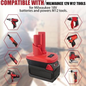 URUN 【Upgraded】 Set of 1 Battery Adapter for Milwaukee M18 to M12, for Dewalt 20V Battery Adapter Converter to Milwaukee 12V Power Tools