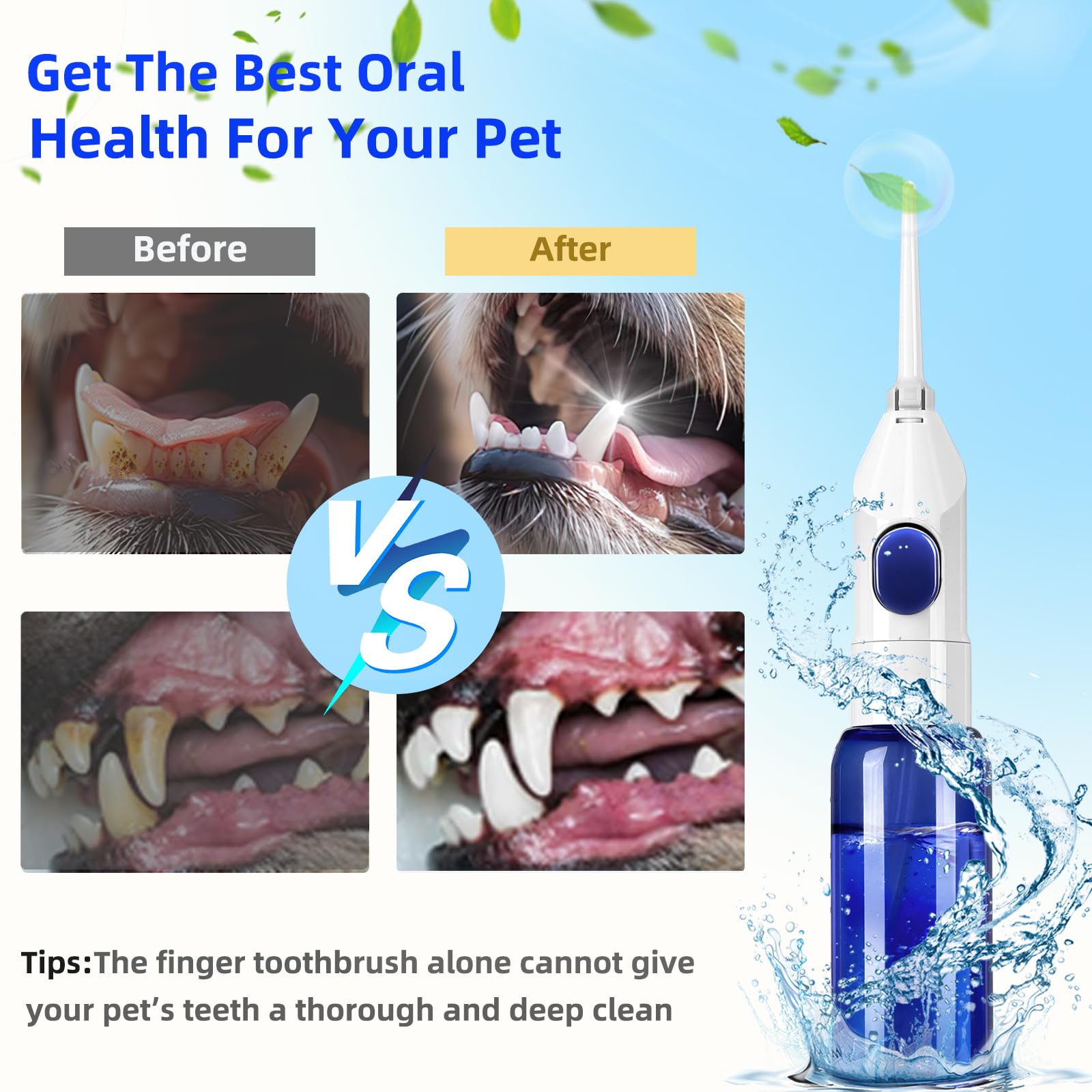 New Upgrade Dog Tooth Brushing Kit, Dog Toothbrush for Teeth Cleaning Tool & Dental Care Accessories, Pet Manual Teeth Cleaner, Tooth Brushing Dogs,Equipped Dog Finger Toothbrush, Fits for Large Pet