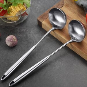 Txhlyx Small Soup Ladle Gravy Ladle 11.6 inches SUS 304 Stainless Steel Matte Ladle with Pour Spout (1 Pack)