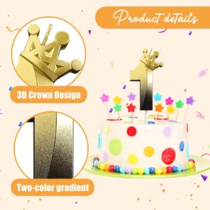 1st Number Birthday Candles for Cake,3.15 Inch Black Gold 3D Design Cake Candles, Happy First Birthday Cake Topper Decoration, for Birthday Party Wedding Decoration Reunions Theme Party