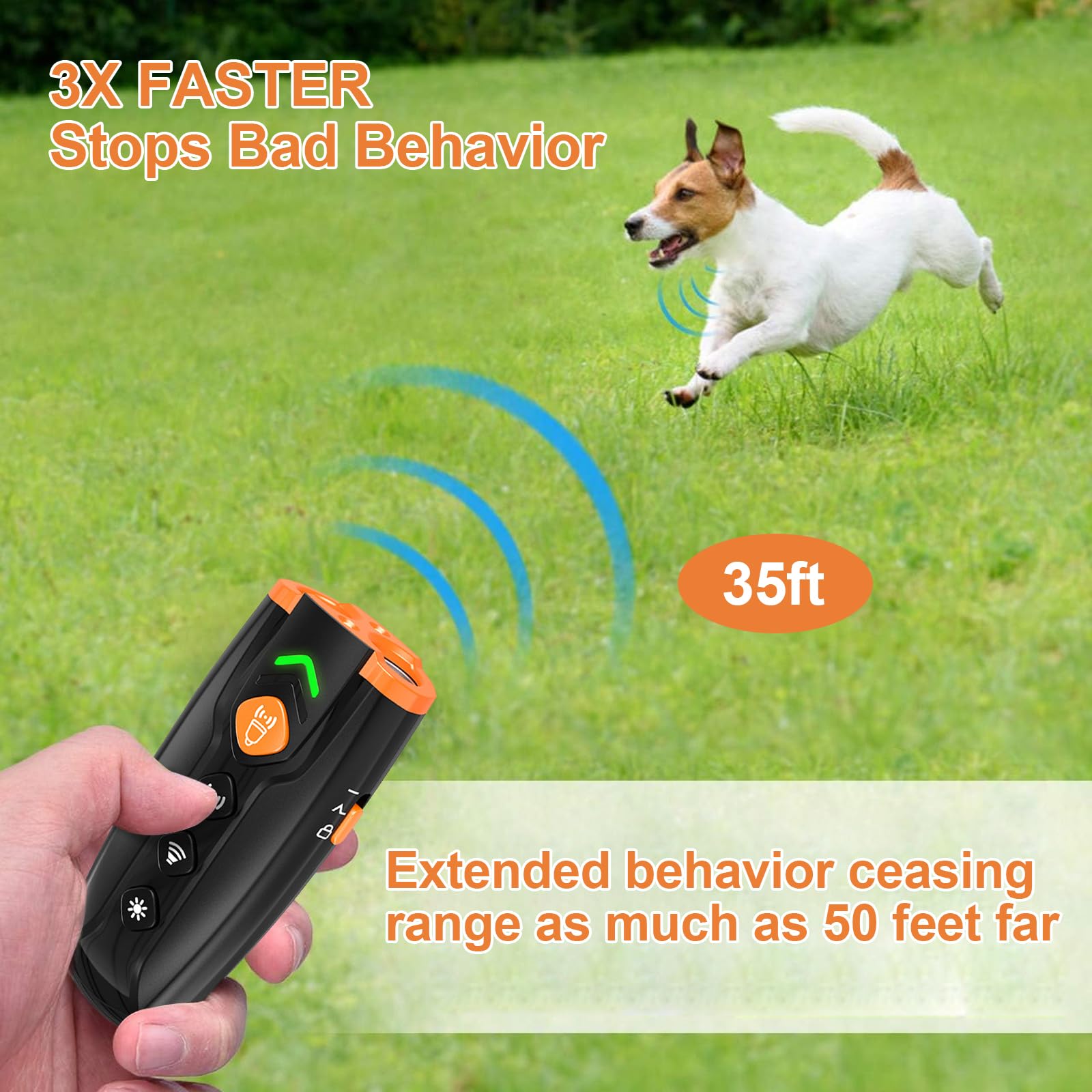 NEVERYOUYU Dog Barks No More Devices, 5 in 1 Rechargable Ultrasonic Anti Barking Device 35FT with High Low Mode, Safe & Painless, Dog Bark Deterrent Devices Portable Bad Haviour Stopper