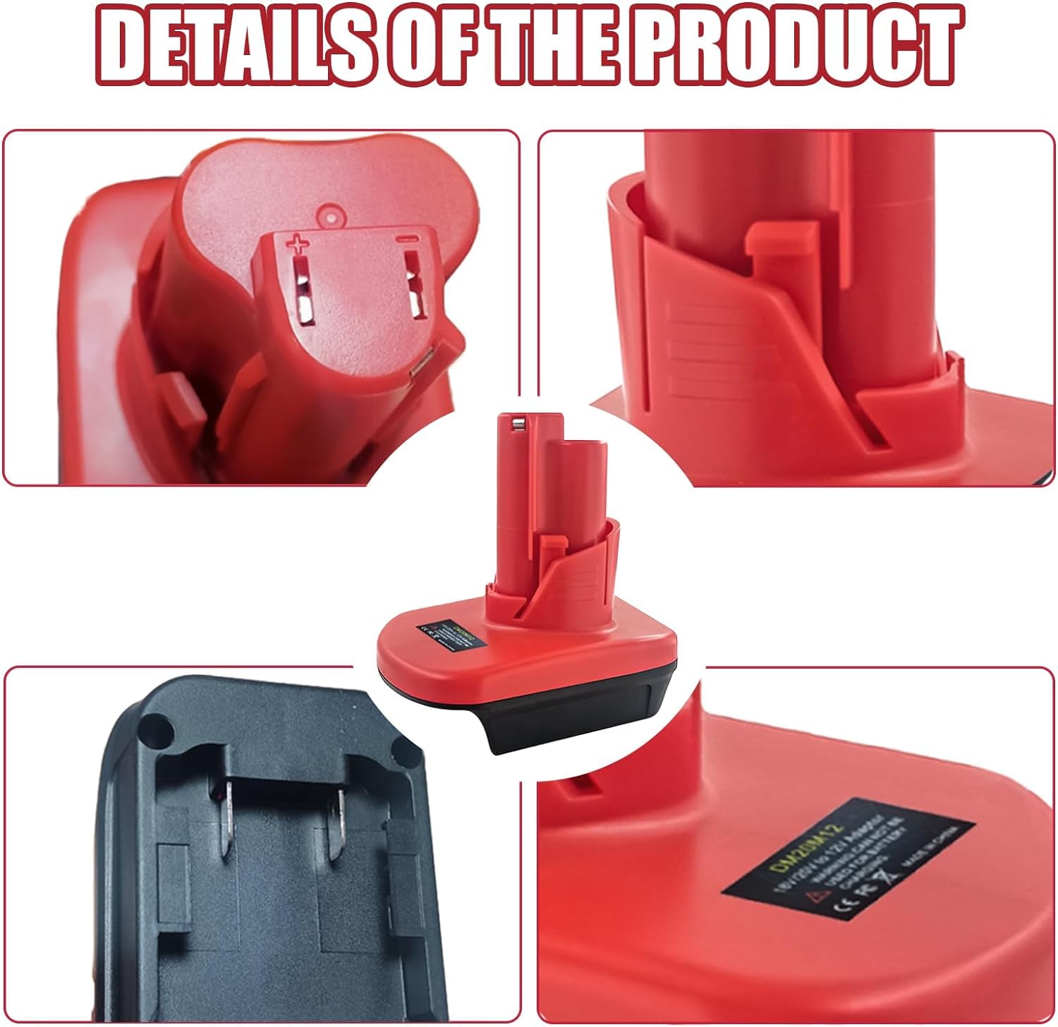 URUN 【Upgraded】 Set of 1 Battery Adapter for Milwaukee M18 to M12, for Dewalt 20V Battery Adapter Converter to Milwaukee 12V Power Tools