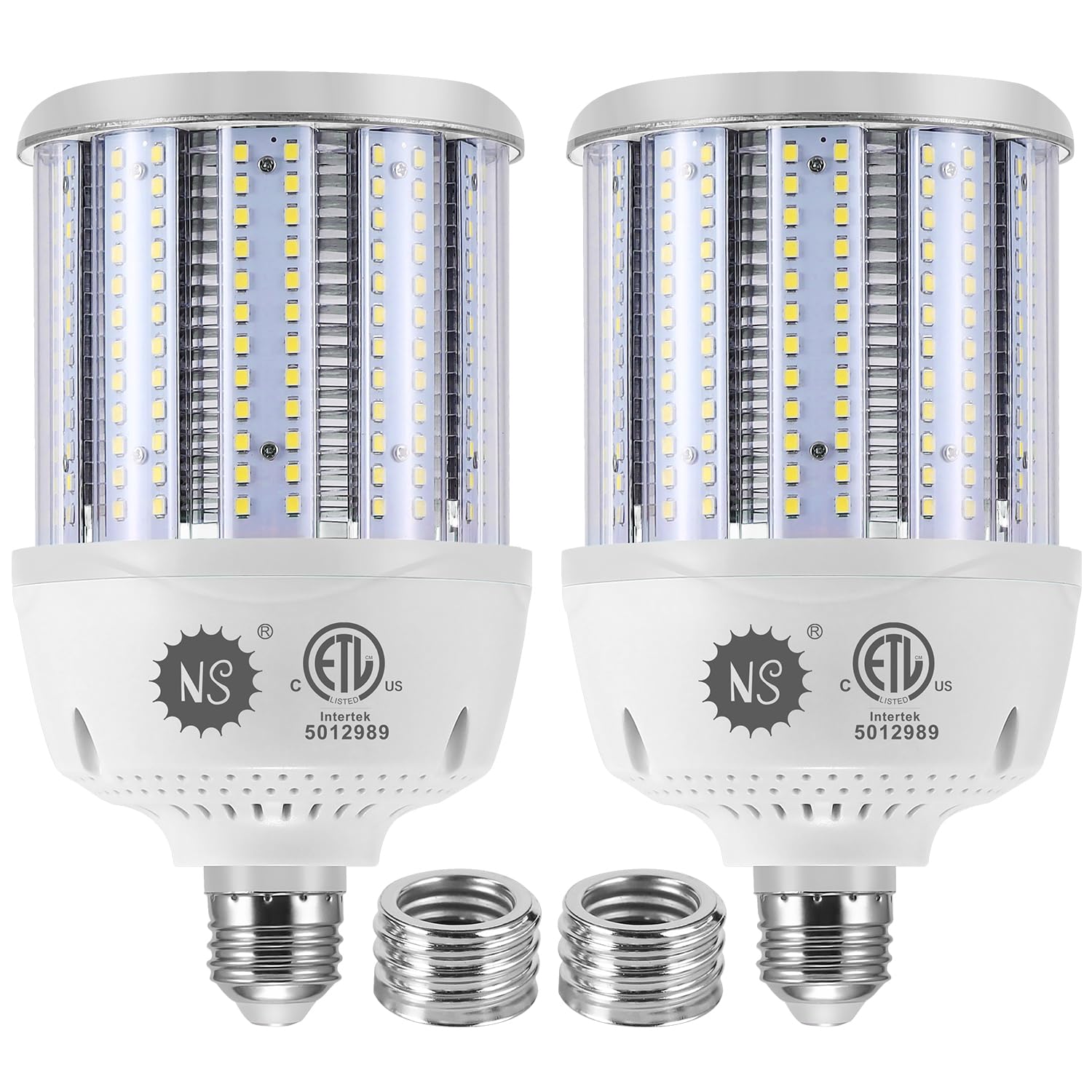 NS 2 Pack 80W LED Corn Bulb, 12000LM 5000K Daylight Cold White LED Bulb E26/E39 Mogul Base Open Semi-Closed Lamp Applicable to Parking Lot Column Top Rear Yard Lamp Garage Office AC100-277V