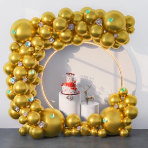 pigetale 140pcs metallic gold balloons different sizes 18 12 10 5 inch golden latex balloons kit for balloon garland or balloon arch as birthday party graduation wedding holiday new year decorations