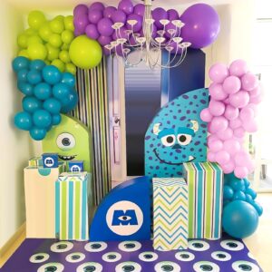 Monster Balloons Arch Garland Kit, Monster Cartoon Inc Balloons Party Decorations, Purple Green Blue Pink Teal Blue Balloons Arch for Monster Theme Birthday Baby Shower Party Decor