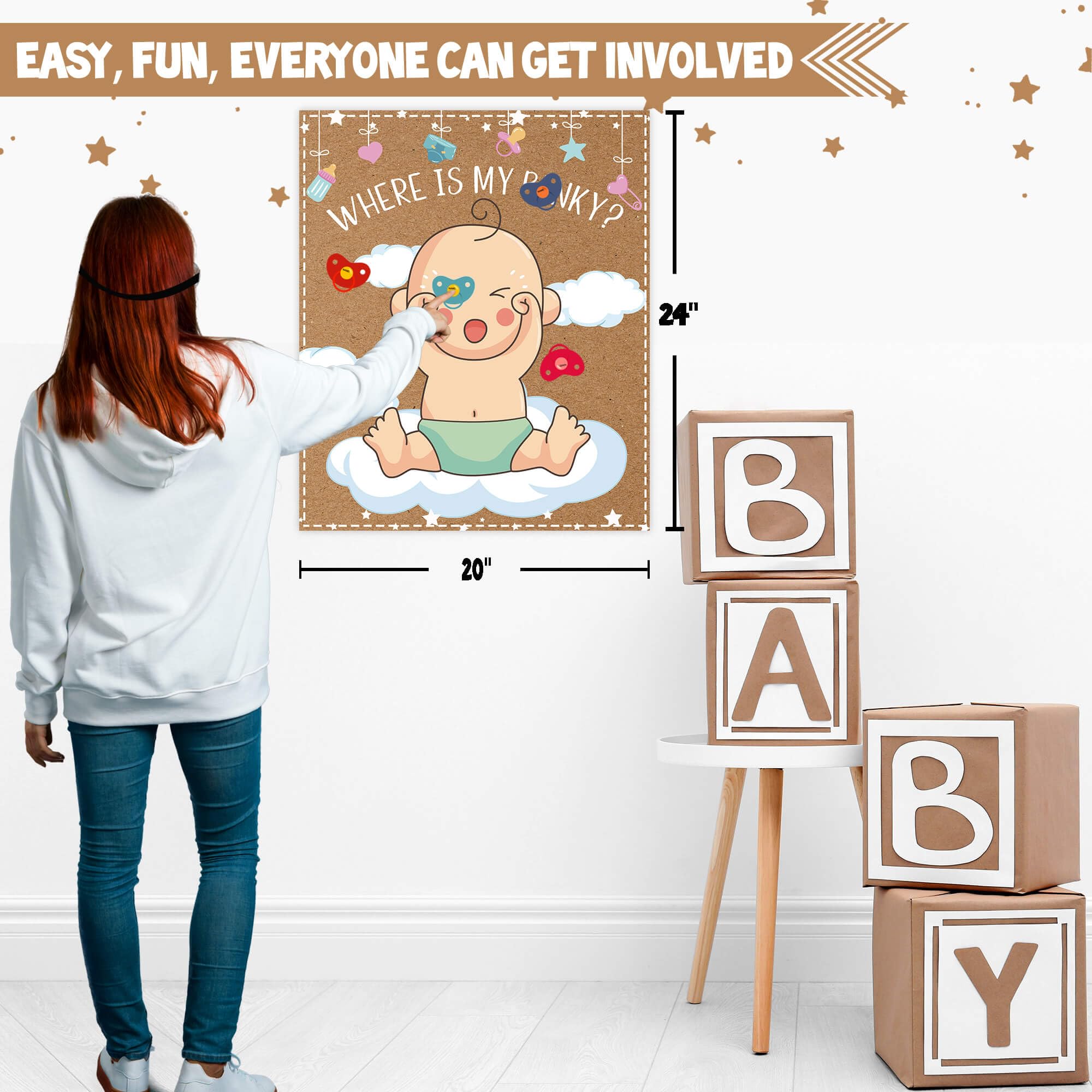 Kraft Baby Shower Games, Baby Shower Games Boy Girl, 12 Baby Shower Games for 50 Guests, Funny Hilarious Coed Gender Neutral Baby Shower Decorations