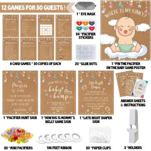 Kraft Baby Shower Games, Baby Shower Games Boy Girl, 12 Baby Shower Games for 50 Guests, Funny Hilarious Coed Gender Neutral Baby Shower Decorations