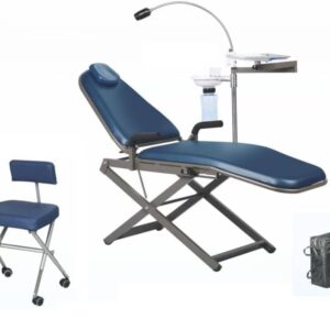 REEHUT Portable Patient Chair with Tray with Integrated LED Exam Light with Dentist Stool + Nylon Bag