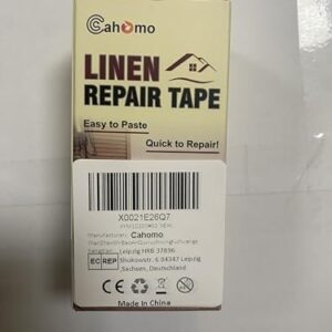 Linen Repair Tape 4x79 inch, Self Adhesive Linen Fabric Patches, Linen Fabric Patch Tape Kit, Fabric Repair Tape for Linen Sofas, Headboards, Chairs, Pillows, Curtains - Black