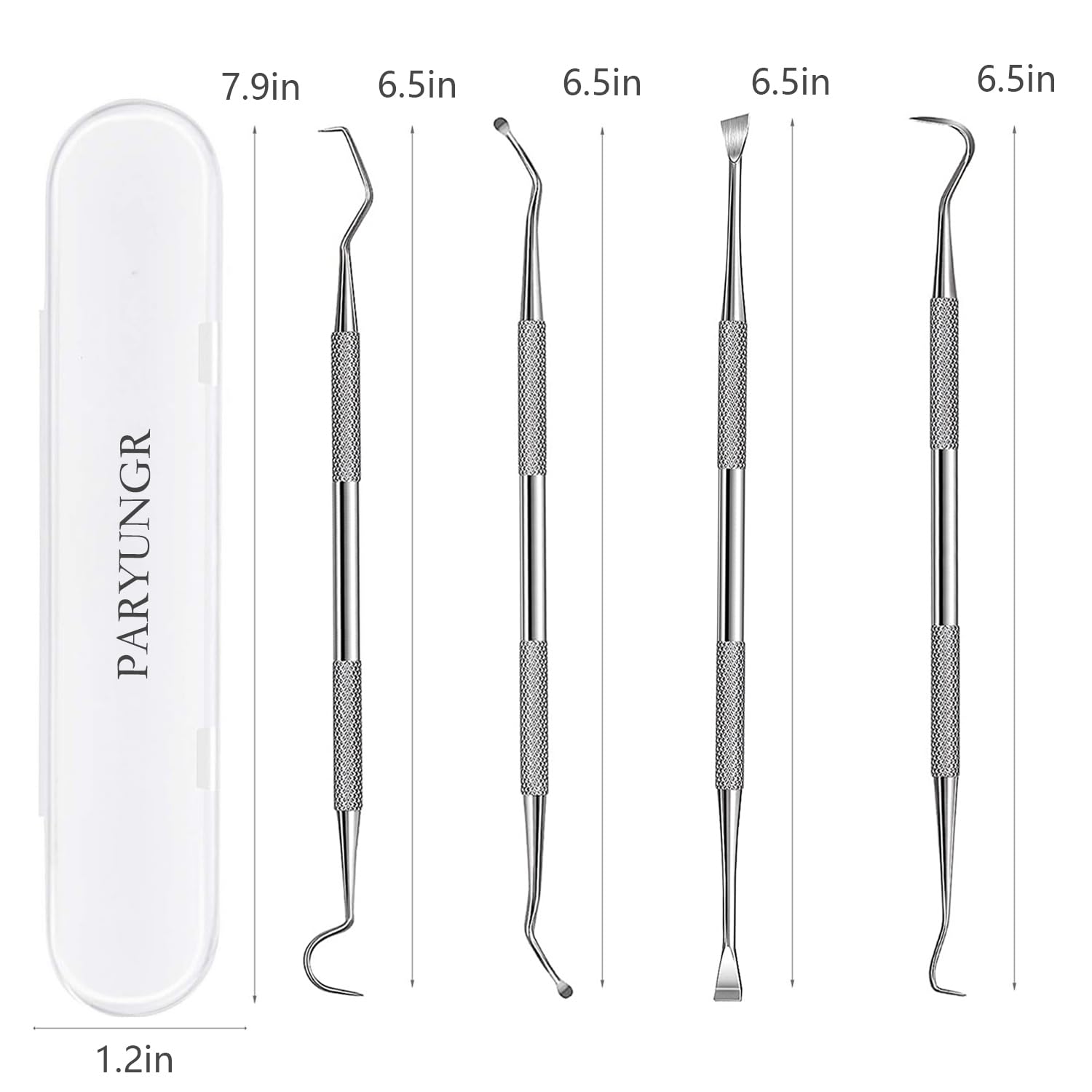 PARYUNGR Dental Tools Pet Dog Teeth Cleaner Tool Kit, Stainless Steel Plaque Remover Dental Picks Tooth Tartar Scraper, Pets Oral Care Hygiene Set for Cats and Dogs Use with Case