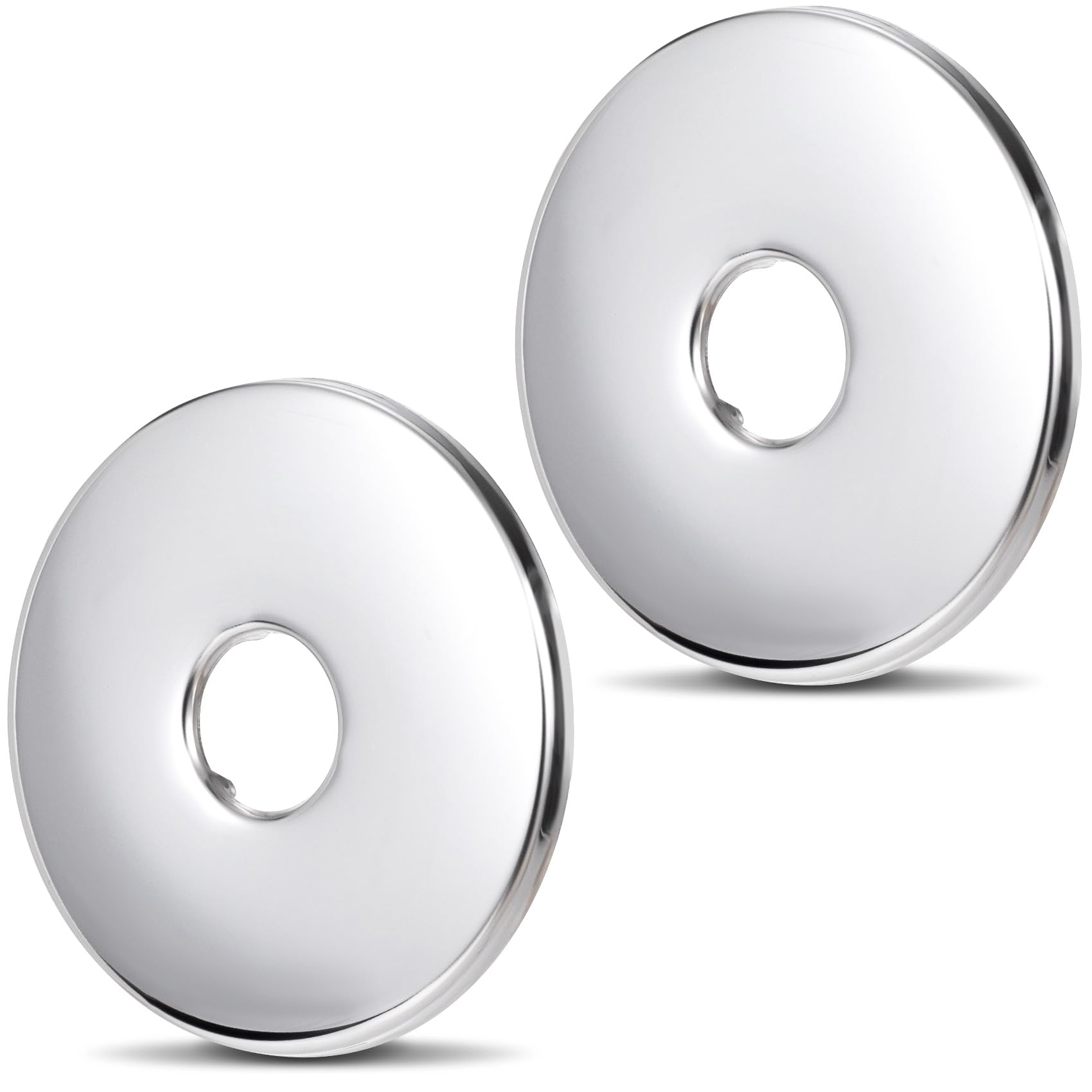 Isslly 2 Pack Large Shower Arm Flange, 3.15Inch Round Replacement Escutcheon Plate, Stainless Steel Shower Pipe Cover Plate for Shower Head Arms (Inner Dia: 0.84in)