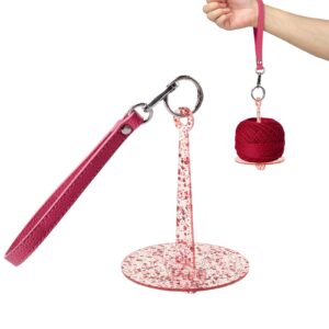 miimoo wrist yarn holder - portable yarn holder with wrist strap, yarn organizer for knitting & crocheting, ideal gift for craft lovers (pink)