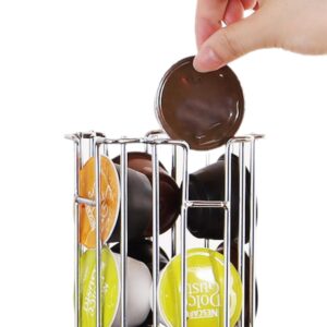 KINGPOUL K Cups Holder,K Cup Organizer,Coffee Pod Holder Coffee Pods Storage Organizer Stand,No Assembly Required,K Cup Holders For Counter(Capacity Of 24pods,Argent)