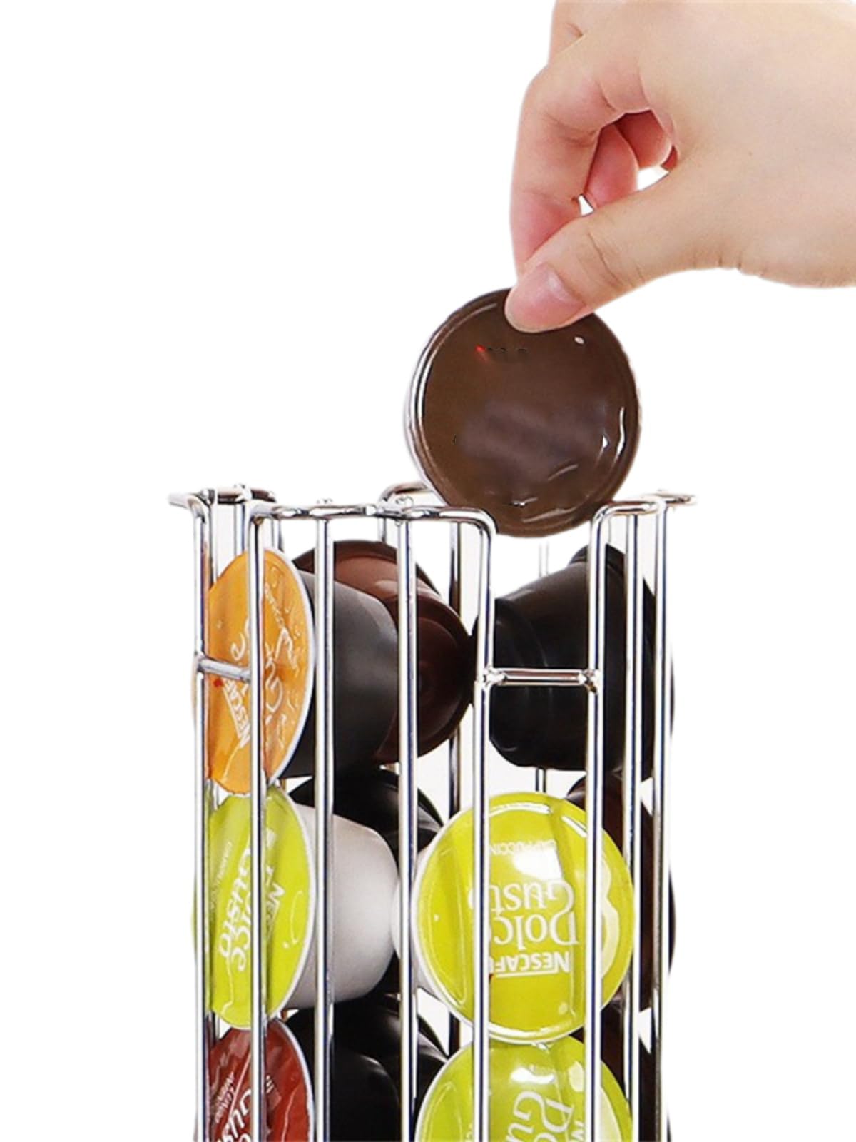 KINGPOUL K Cups Holder,K Cup Organizer,Coffee Pod Holder Coffee Pods Storage Organizer Stand,No Assembly Required,K Cup Holders For Counter(Capacity Of 24pods,Argent)