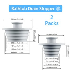 Aluvor Universal Bathtub Stopper 2pcs Tub Plug+Pop Up Tub Drain Strainer/Drain Plug with Anti Clogging Filter