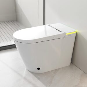 liyarya smart bidet toilet, tankless toilet with built-in bidet seat, modern toilet with foot sensor operation, heated seat, auto open/close, auto flush, colorful night light