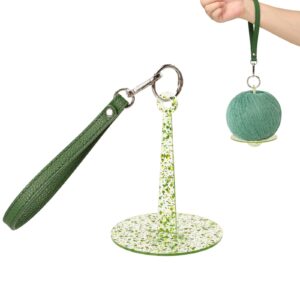 miimoo wrist yarn holder - portable yarn holder with wrist strap, yarn organizer for knitting & crocheting, ideal gift for craft lovers (green)