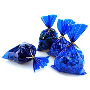 FAZHBARY 100 PCS Blue Cellophane Bags 6x9 Blue Gift Bag Blue Candy Bags Blue Treat Bags for Blue Party Supplies