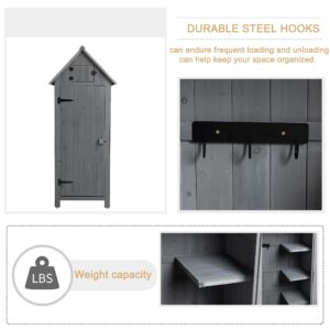 ItWorths Outdoor Storage Cabinet with Doors and Shelves, Lockable Wooden Tool Storage Shed with Waterproof Roof, All Weather Outside Shed Closet for Garden Patio Yard Garage, 3 Removable Shelves, Grey