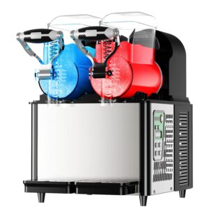 souldou commercial slushy machine,can make alcoholic beverage, 4lx2 tank margarita maker,frozen drink margarita machine smoothie slushy maker