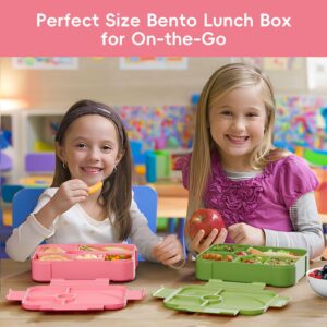 Winproper Lunch Box Kids Bento Box, Leakproof Bento Lunch Box with 6 Compartments, BPA-Free Men Women Lunch Containers for Adults/Kids/Students, 40 oz Portable On-the-Go Meal and Snack Packing - Pink