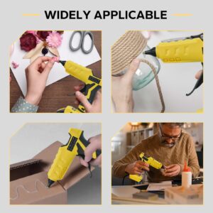 Cordless 100W Hot Glue Gun Dual for De-walt 20V Battery,Dual Power Supply Glue Gun,LCD Digital Display Up to 200℃ Temp Adjust with Plug,10Pcs hot glue gun sticks for Arts&Crafts&DIY(No Battery)