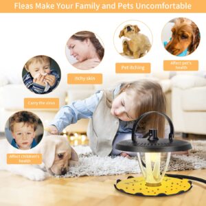 Protecker Flea Traps for Inside Your Home 2 Pack,Flea Treatment for House,Flea Killer Pest Traps for House Indoor,Reusable Flea Trap with Light Refills and Sticky Pads,Sticky Electronic Flea Trap