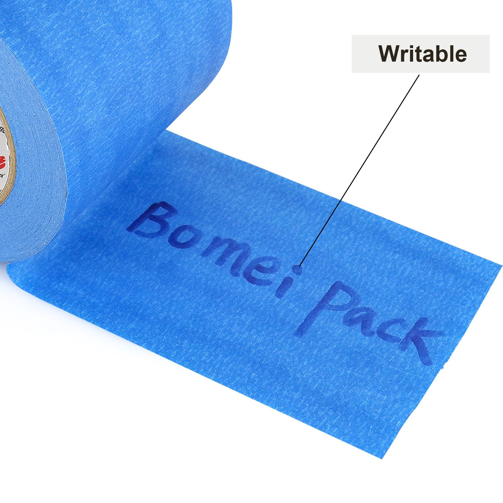 BOMEI PACK Wide Painters Tape 3 Inch Blue, 3 Inches x 60 Yards Painting Tape, 3D Printing Tape for Laser Cutting, 21-Day Clean Removal Wide Masking Tape