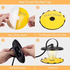 Protecker Flea Traps for Inside Your Home 2 Pack,Flea Treatment for House,Flea Killer Pest Traps for House Indoor,Reusable Flea Trap with Light Refills and Sticky Pads,Sticky Electronic Flea Trap