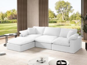 gtilzria sectional couches for living room,down filled comfy sofas,white modular couch with linen fabric,l shaped convertible sofa with removable cushion covers,for modern apartment office