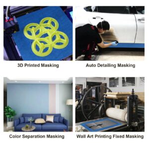 BOMEI PACK Wide Painters Tape 3 Inch Blue, 3 Inches x 60 Yards Painting Tape, 3D Printing Tape for Laser Cutting, 21-Day Clean Removal Wide Masking Tape