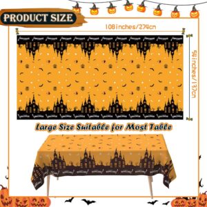 Halloween Tablecloth, 2 PCS Halloween Tablecloth Plastic, Halloween Disposable Tablecloth, 54" x 108" Halloween Tablecloth Rectangle, Halloween Table Cover for Halloween Party Supplies Decorations