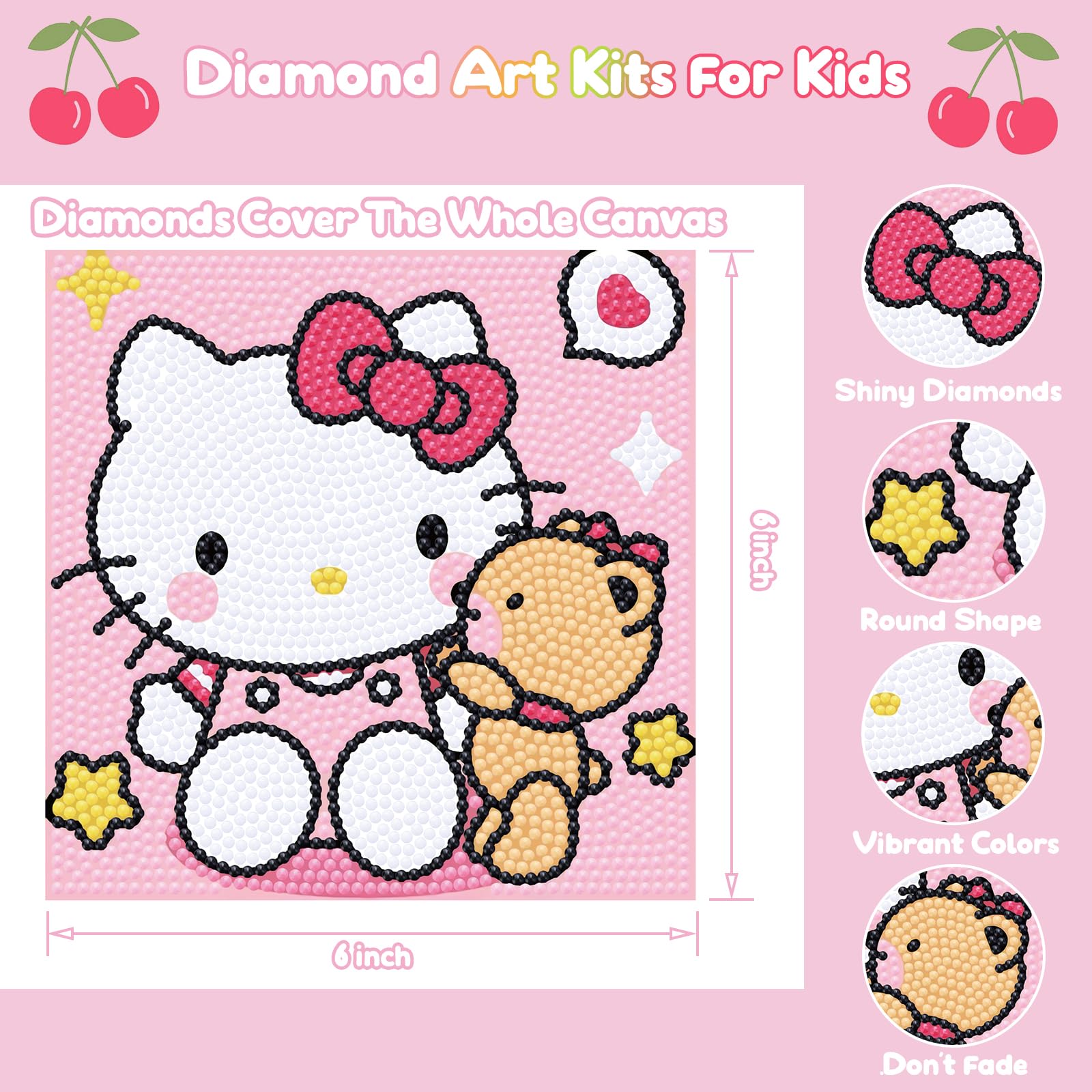 Diamond Art Kits for Kids - 4 Pack Diamond Art Painting Kits - Arts and Crafts for Kids Ages 8-12 - Diamond Art Mosaic Kits - Crafts for Girls 8-12 - GEM Art for 5 6 7 9 10 Year Old Girl Boys Gifts