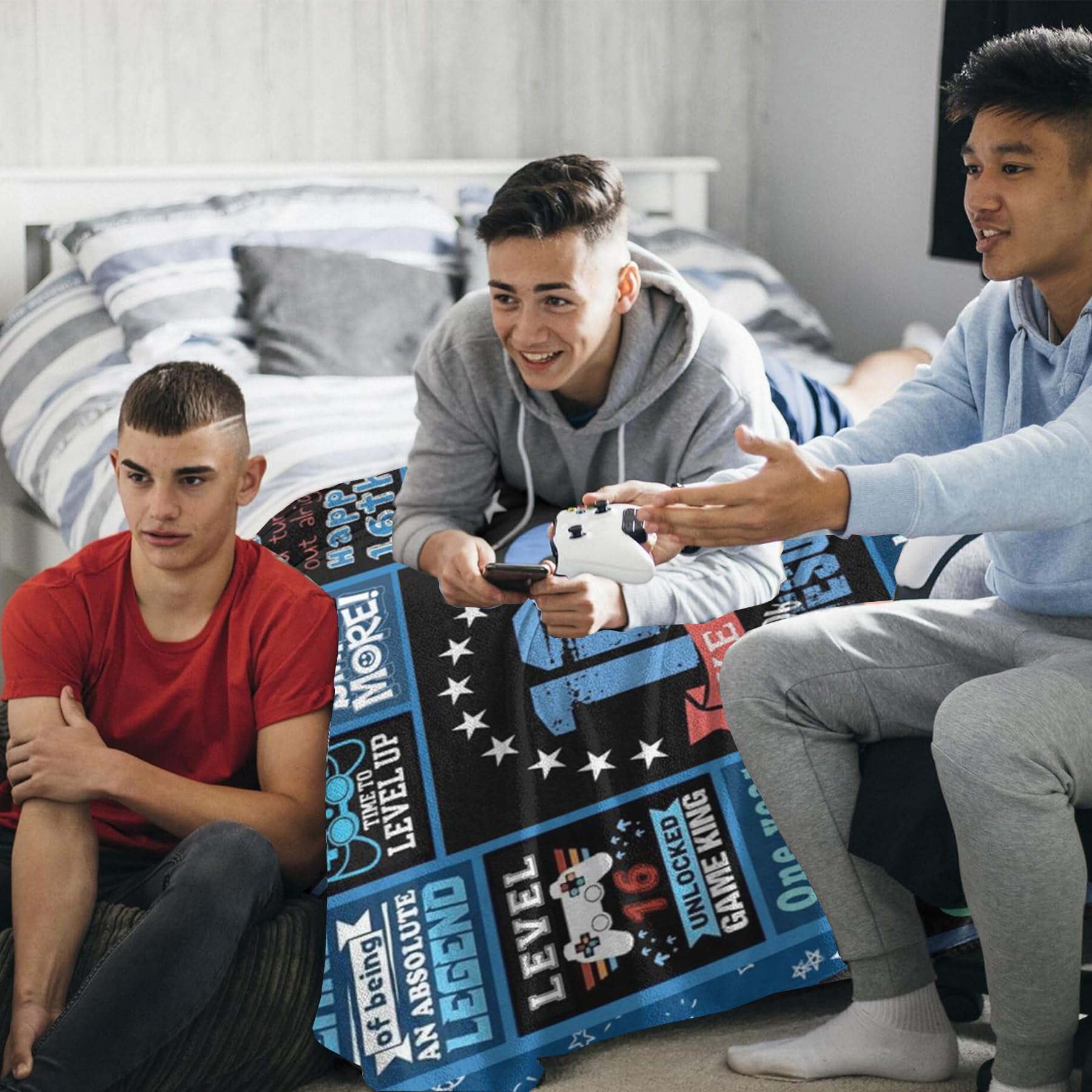 AOOCHUSS 16 Year Old Boy Birthday Gift Ideas Blanket 60"x50", 16th Birthday Gifts for Boys, for 16 Year Old Boy, 16 Year Old Boy Gifts, 16th Birthday Decorations, 16 Birthday Boy