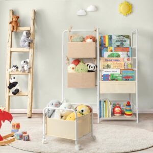 Ekero Kids Bookshelf and Toy Storage, Montessori Bookshelf, 4-Tier Baby Toddler Book Shelves, Bookshelf for Kids with Toy Storage Organizer, Book Shelf for Kids Rooms Nursery Playroom Classroom