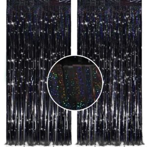 sparkle and bling black tinsel curtain party streamers - streamers party decorations for birthday graduation wedding party streamers.