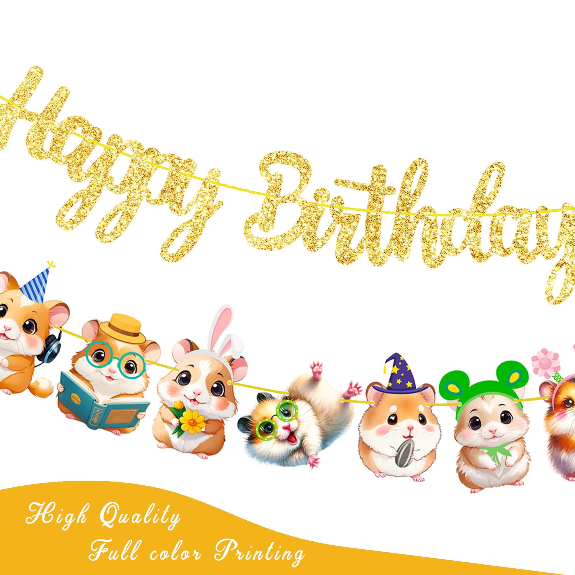 Hamster Birthday Banners Hamster Birthday Decorations 3Pcs Guinea Pig Birthday Party Supplies Guinea Pig Birthday Party Banners for Hamster Theme Baby Shower Supplies