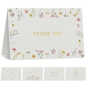 beautiful thank you cards set of 20 with envelopes and stickers - elegant blank cards for personalized notes - perfect bulk stationary set for all occasions incl. weddings, business & baby showers