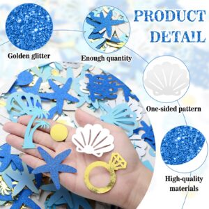 Weekgrat 200 Pcs Bachelorette Party Confetti Last Toast on the Coast Confetti Wine Cup Diamond Ring Shells Starfish Engagement Confetti Glitter Wedding Table Confetti for Bridal Shower Party Supplies