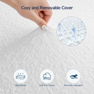 4 Inch Bamboo Memory Foam Mattress Topper, King Size, Reversible Soft & Firm Bed Topper with Knit Cover, Dual Layer Foam, Breathable Mesh Sides, Non-Slip Bottom - CertiPUR-US Certified