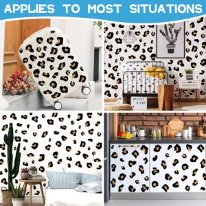 DTLIFEK 10 Sheets Leopard Print Wall Decal Black Leopard Spot Wall Stickers Vinyl Animal Print Pattern DIY Removable Peel and Stick Wallpaper for Kids Boys Nursery Car Door Home Decoration (Leopard)