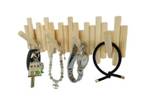 catomas - adhesive key holder wall mount - design wooden key organizer - no drill hooks for wall - 3m adhesive hanger - 4 key hooks for entryway,bathroom,door,kitchen